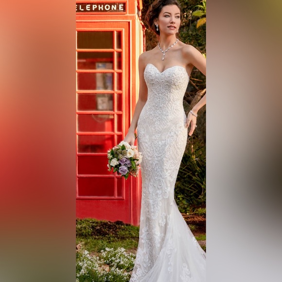 Dresses | Delicate Sheath Ivoryivorysilver Lace Wedding Dress With ...
